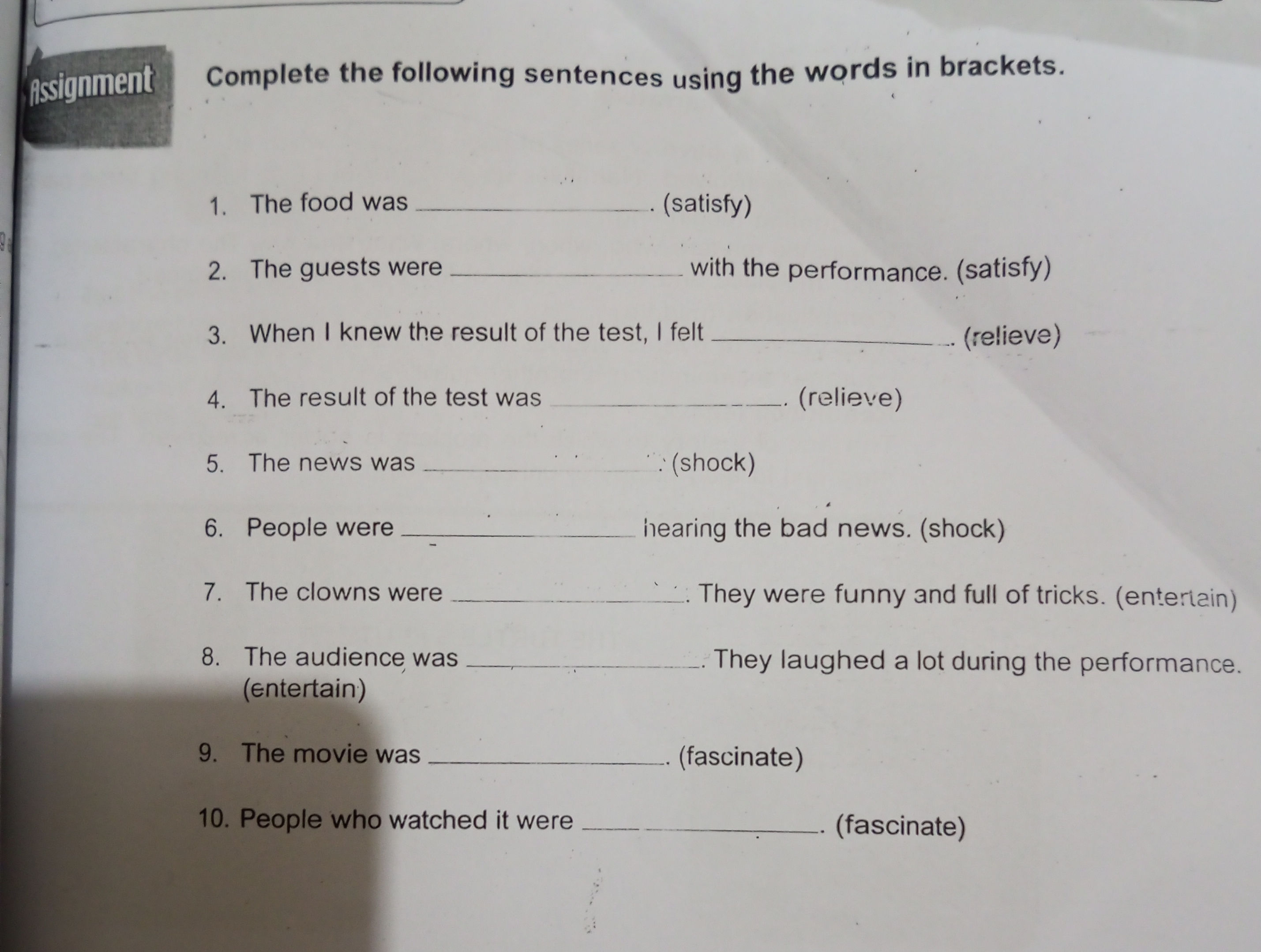 Complete the following sentences using the | StudyX