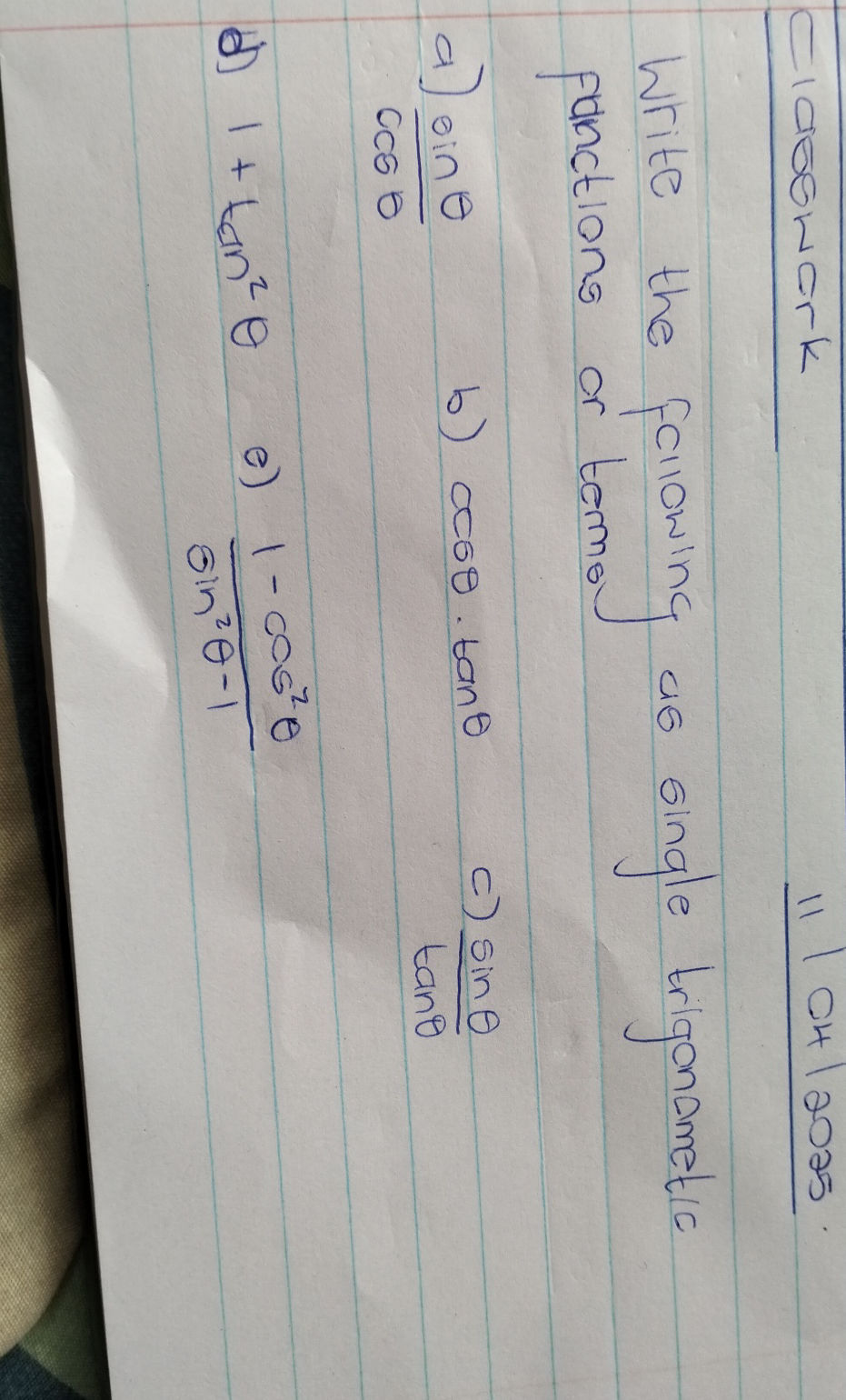 Write the following as single trigonometric | StudyX