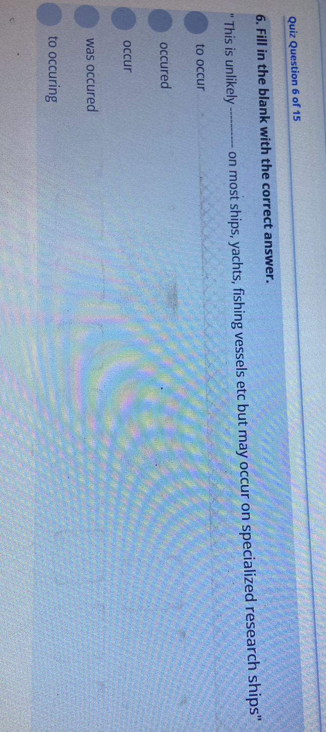 6. Fill in the blank with the correct | StudyX