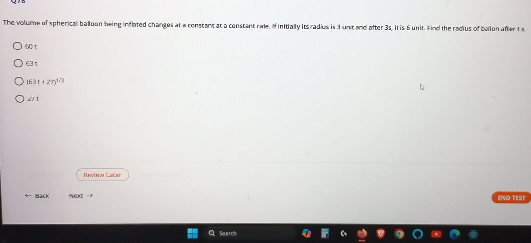 The volume of spherical balloon being | StudyX