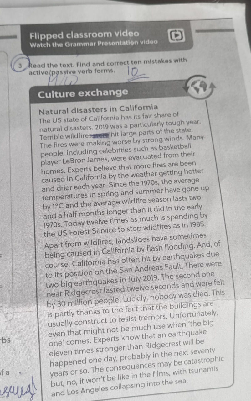 Read the text. Find and correct ten mistakes | StudyX