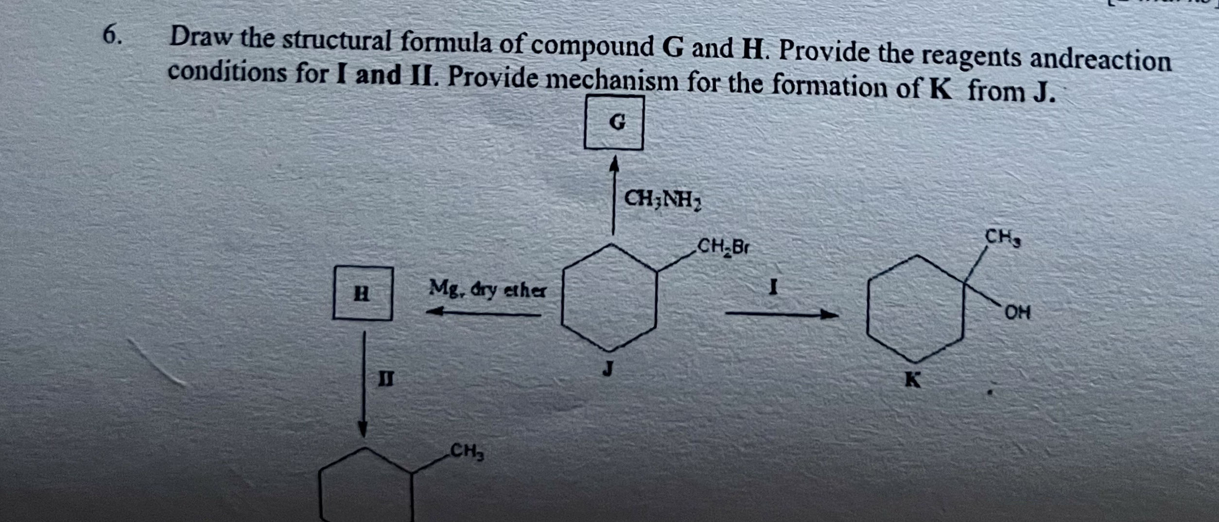 6. Draw the structural formula of compound G | StudyX