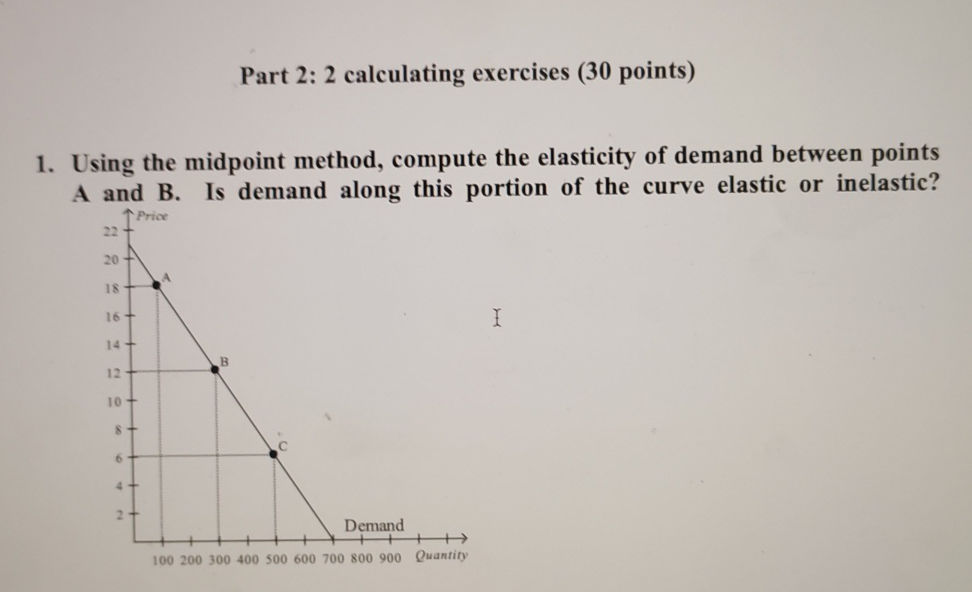 1. Using the midpoint method, compute the | StudyX