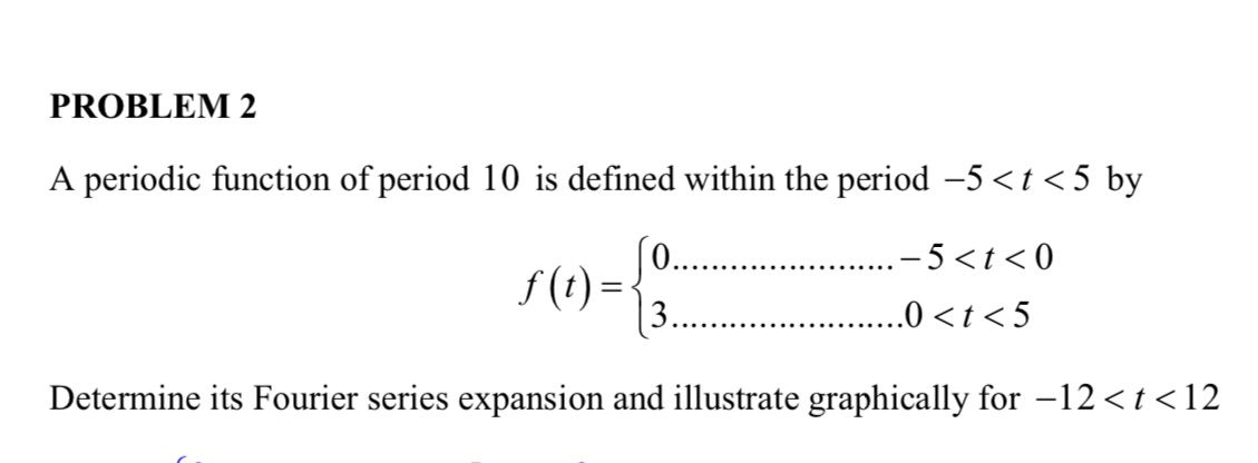 PROBLEM 2 A periodic function of period 10 | StudyX