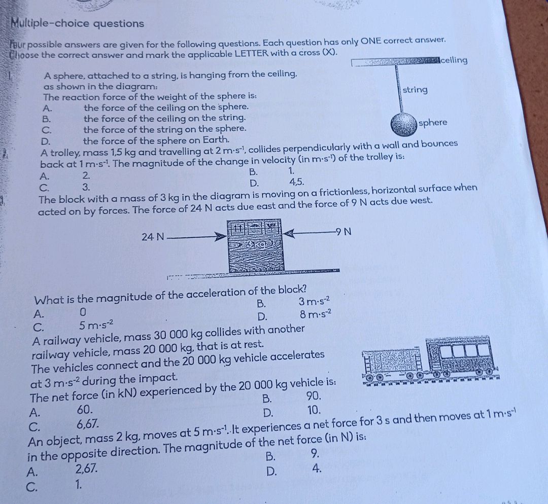 A sphere, attached to a string, is hanging | StudyX