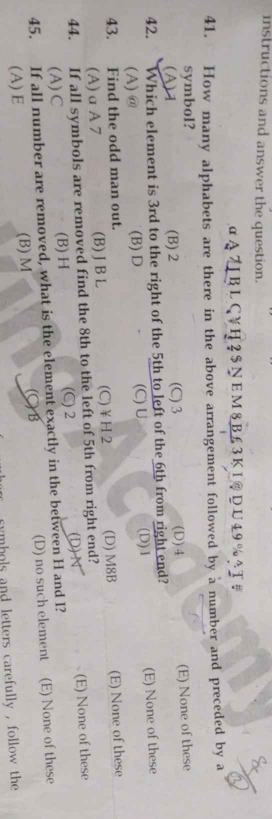41. How many alphabets are there in the | StudyX