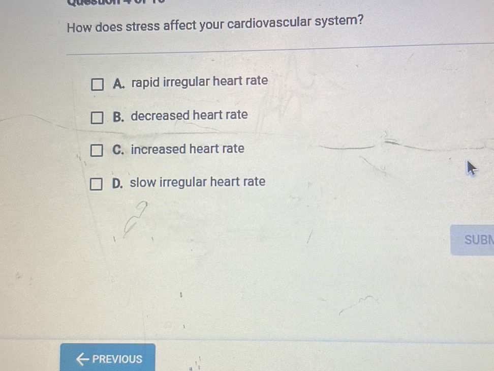 How does stress affect your cardiovascular | StudyX