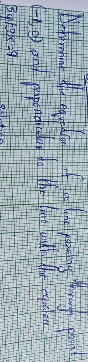 Determine the equation of a line passing | StudyX