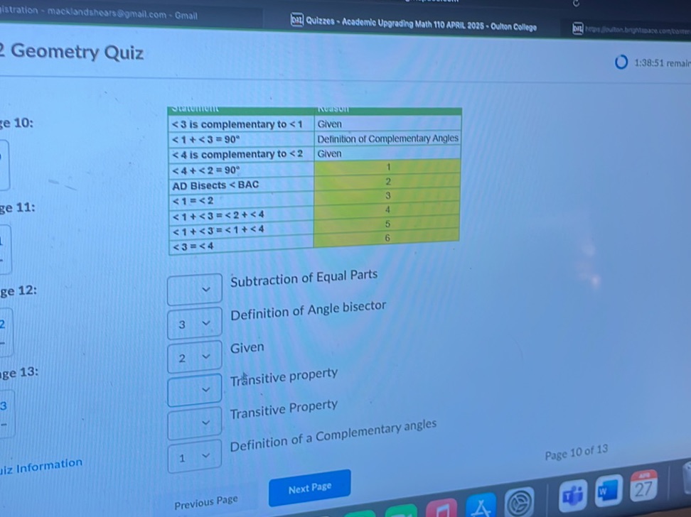 Complete the following proof: | Statement | StudyX