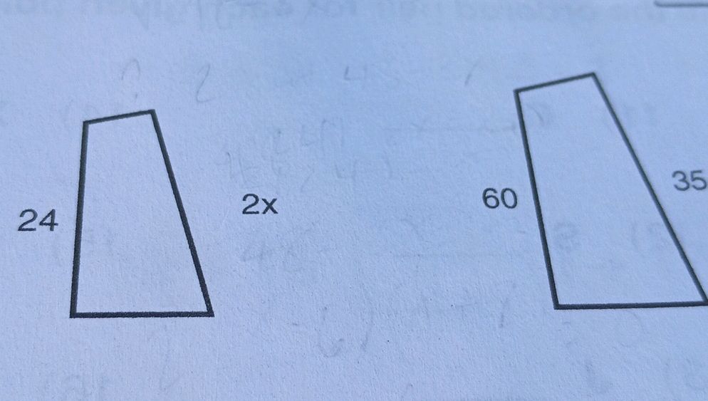The image shows two trapezoids. The first | StudyX