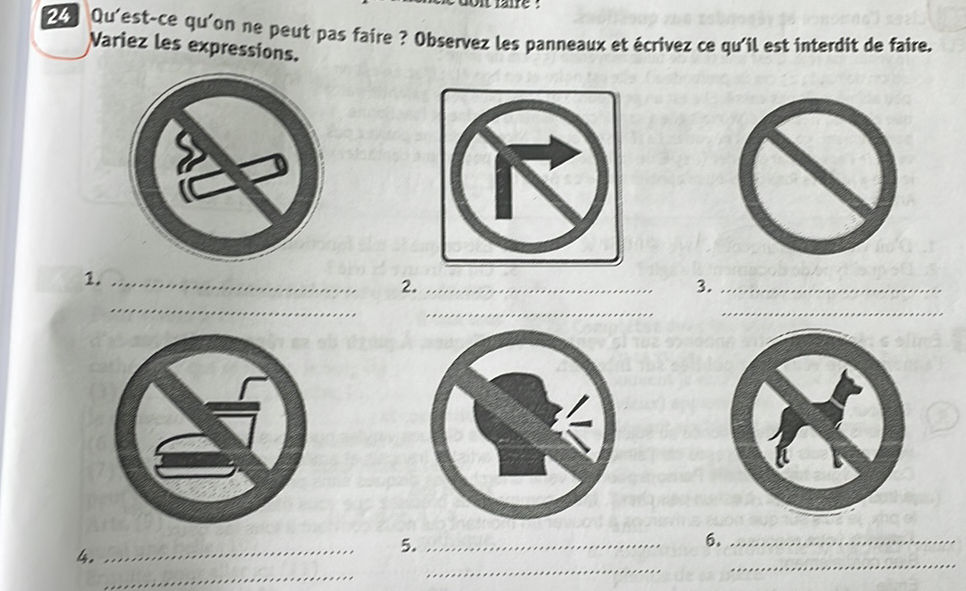 24 Qu'est-ce qu'on ne peut pas faire ? | StudyX