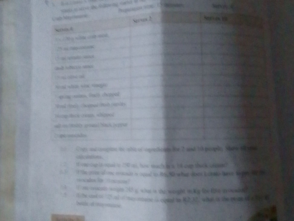 1. Copy and complete the table of | StudyX