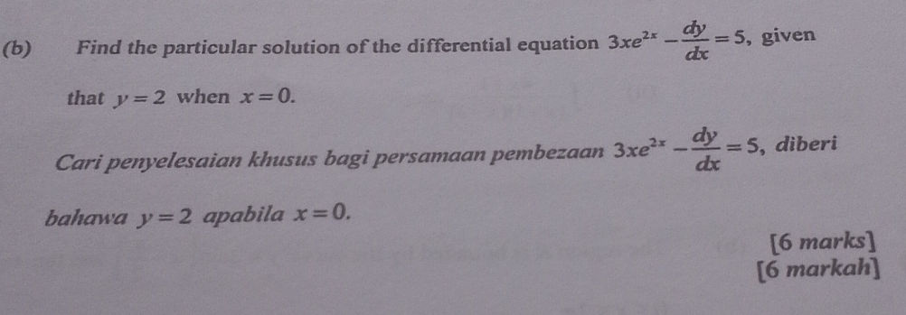 (b) Find the particular solution of the | StudyX