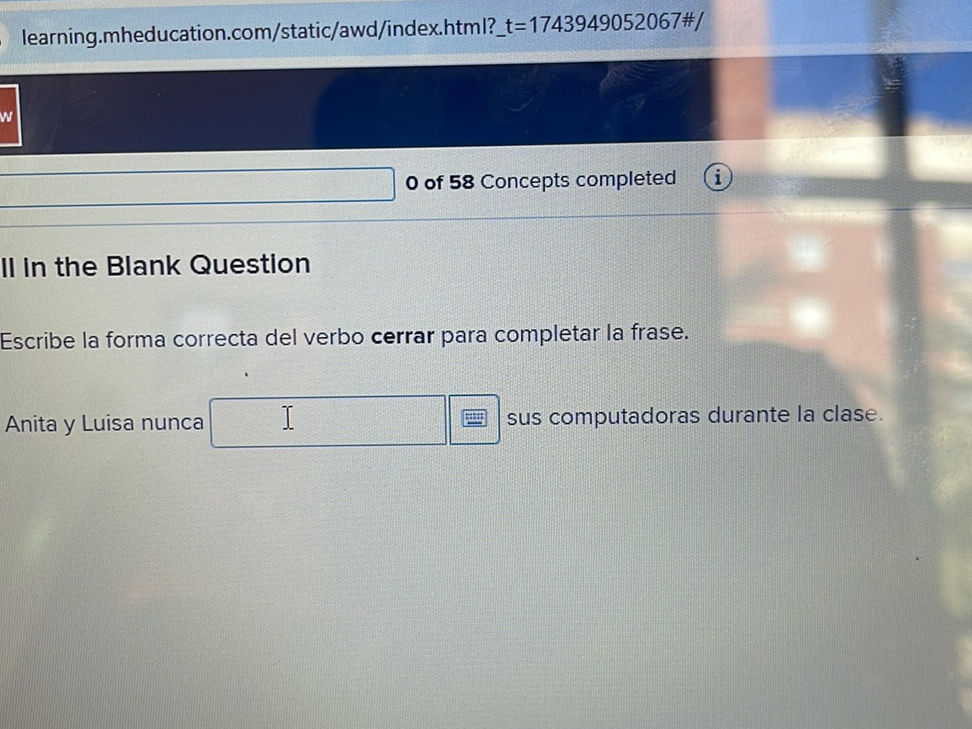 Escribe la forma correcta del verbo cerrar | StudyX