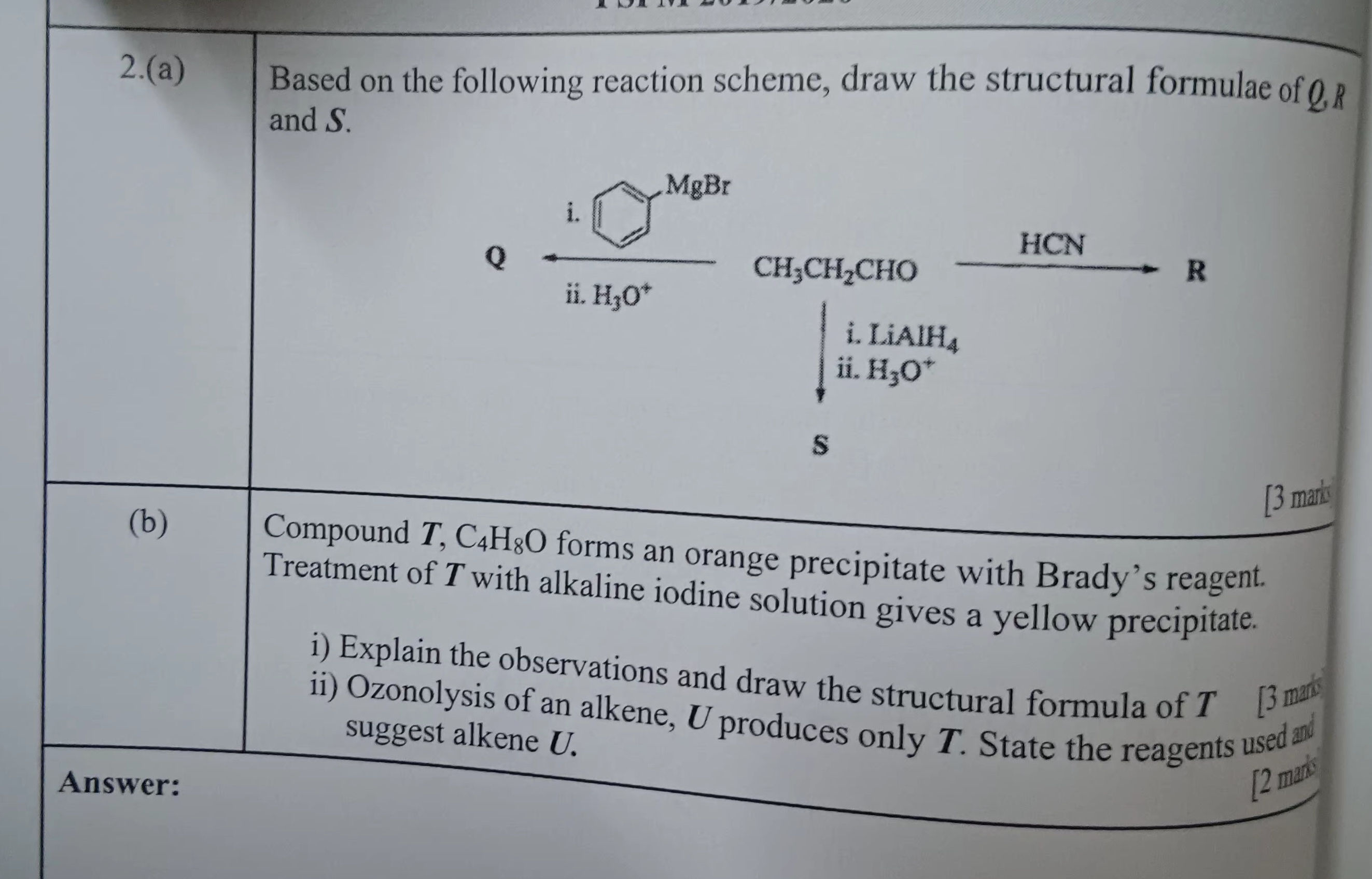 2.(a) Based on the following reaction | StudyX
