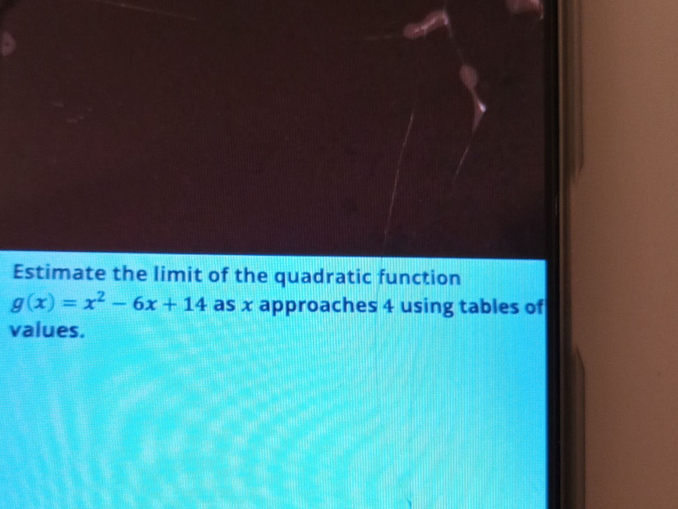 Estimate the limit of the quadratic function | StudyX