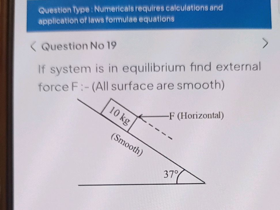 If system is in equilibrium find external | StudyX