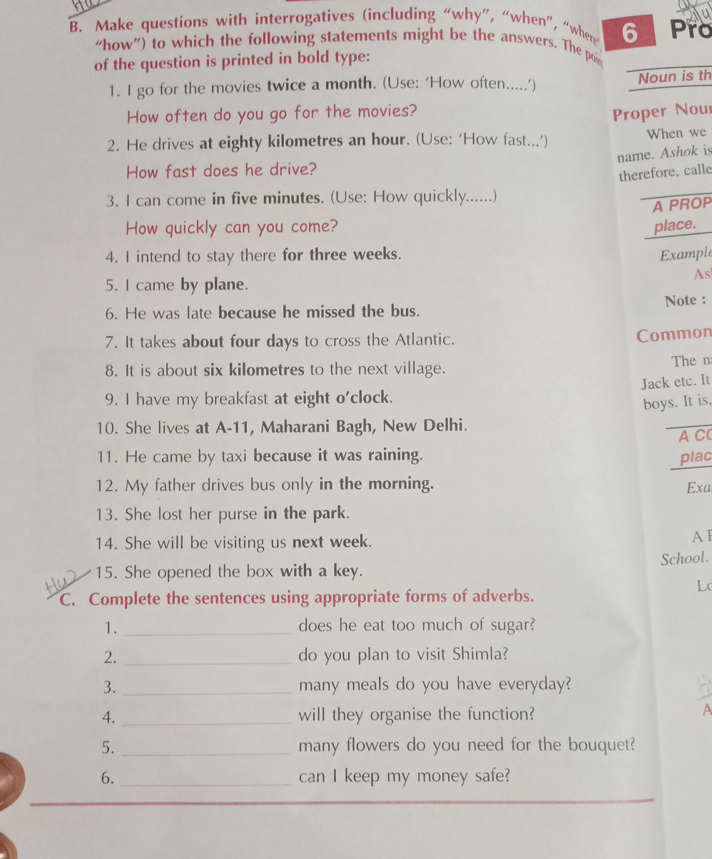 B. Make questions with interrogatives | StudyX