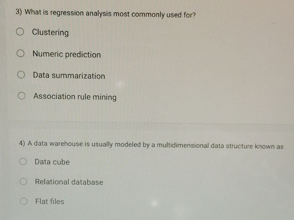 3) What is regression analysis most commonly | StudyX