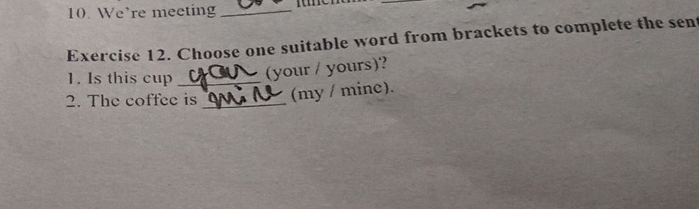 Exercise 12. Choose one suitable word from | StudyX