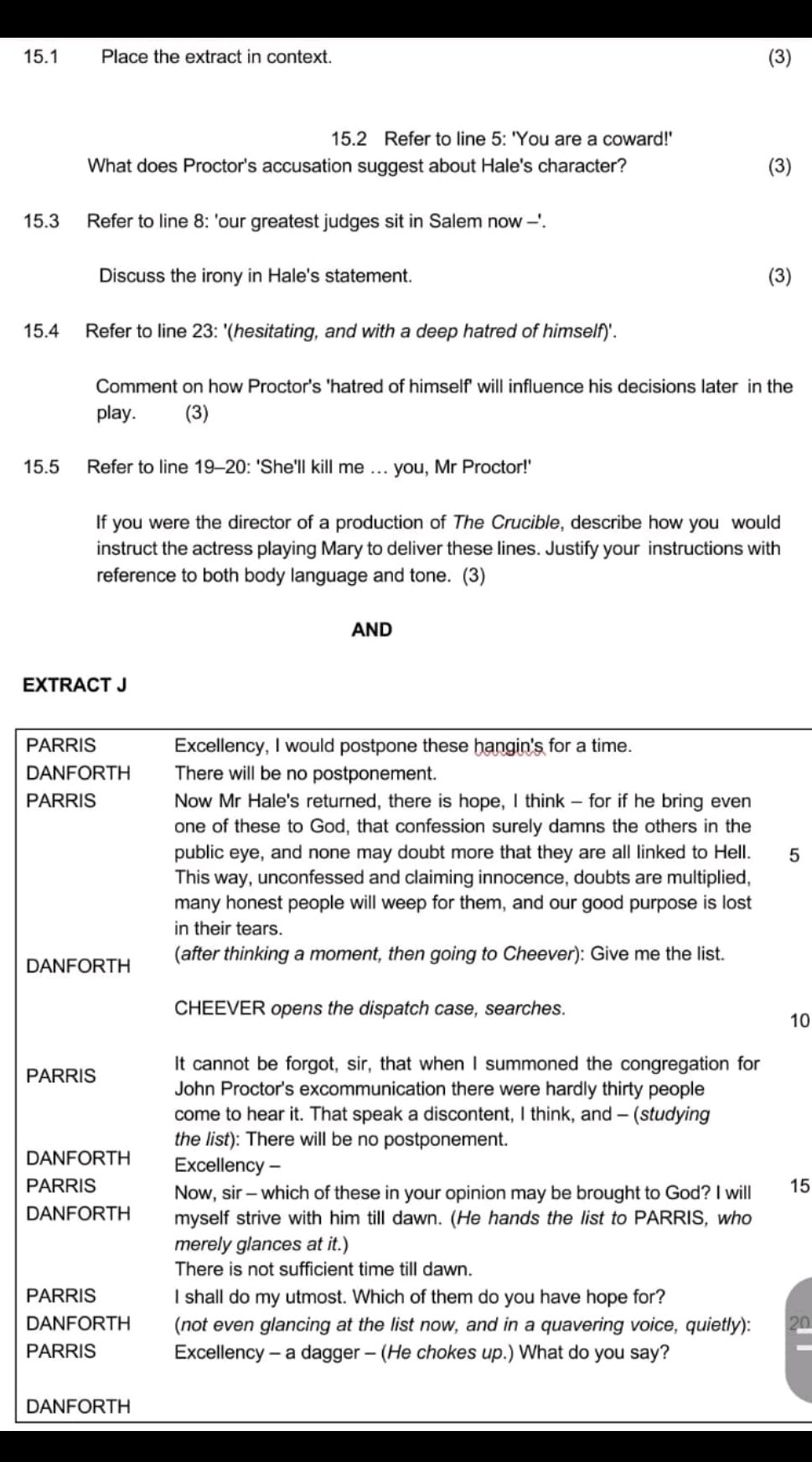 15.1 Place the extract in context. 15.2 | StudyX