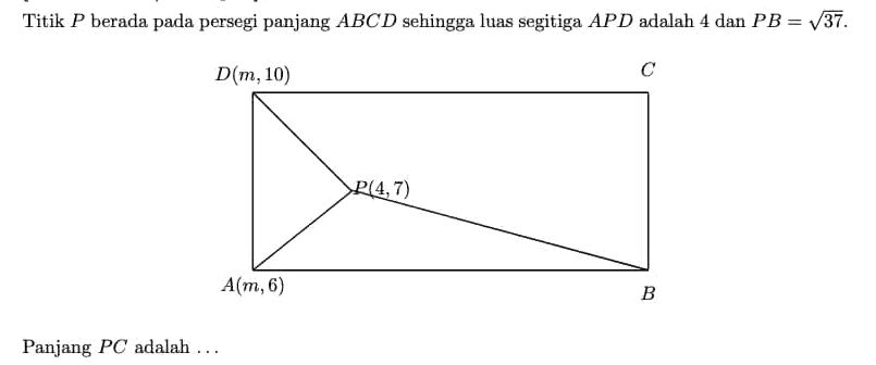 Titik P berada pada persegi panjang ABCD | StudyX