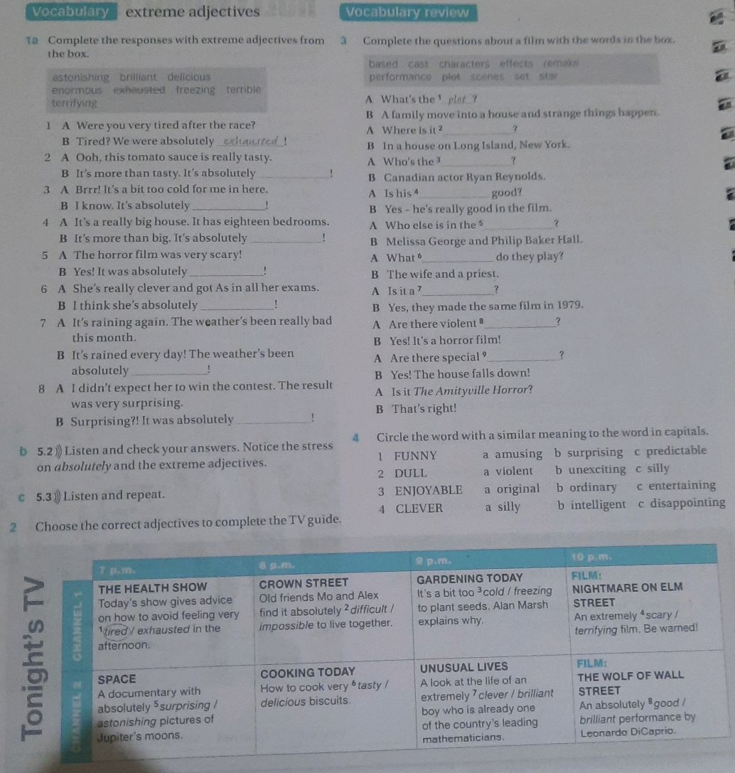 1a Complete the responses with extreme | StudyX