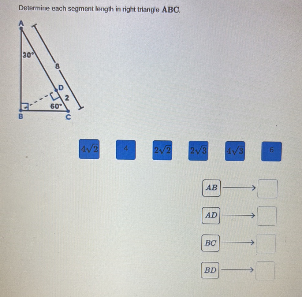 Determine each segment length in right | StudyX