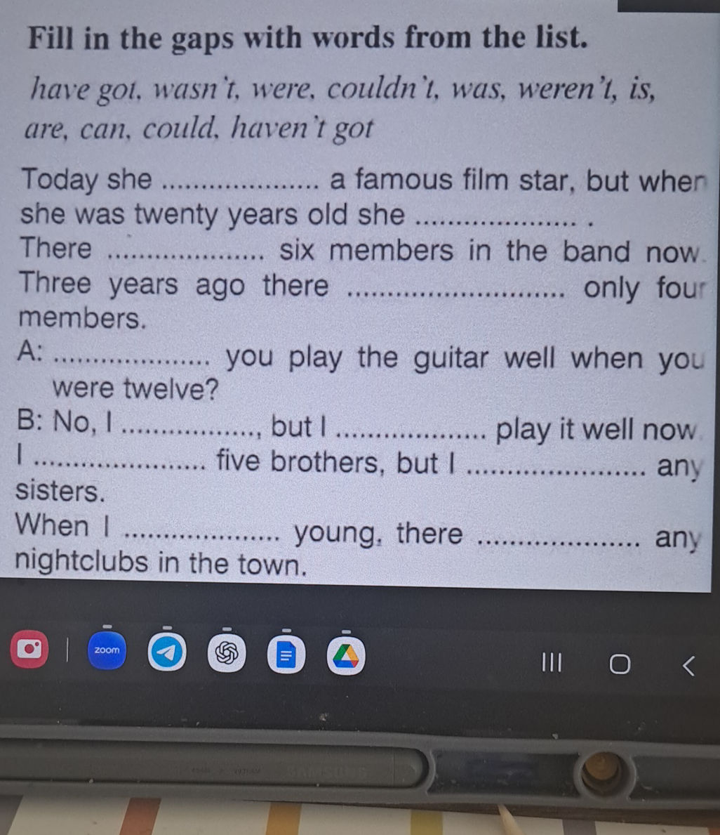 Fill in the gaps with words from the list. | StudyX