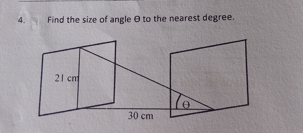 Find the size of angle θ to the nearest | StudyX