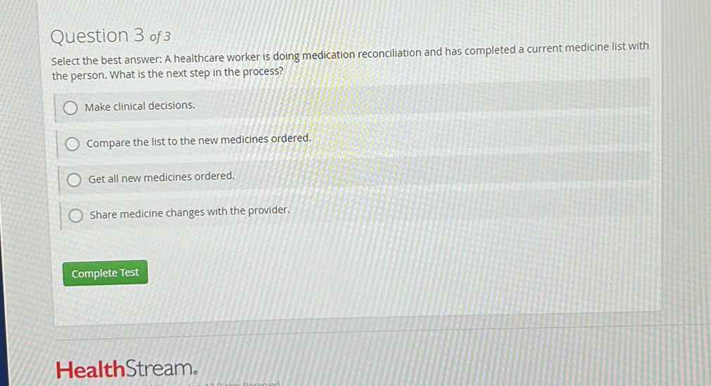 Question 3 of 3 Select the best answer: A | StudyX