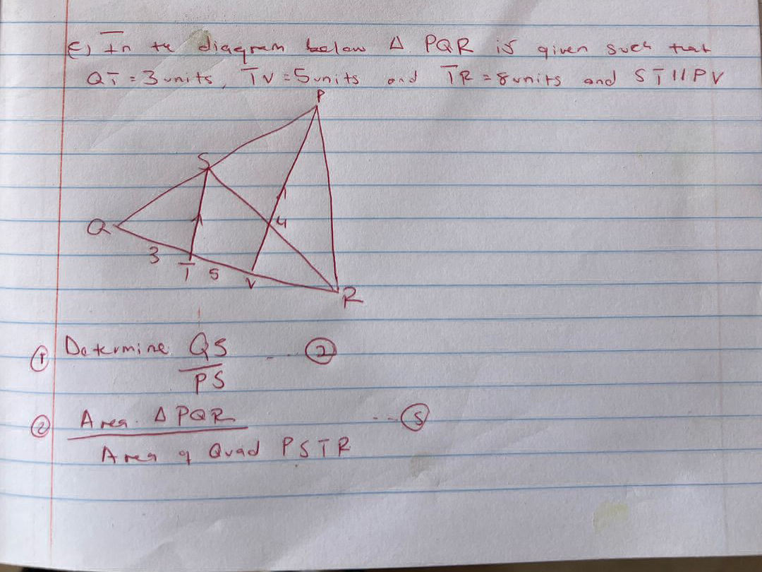 E) In the diagram below, $ PQR$ is given | StudyX