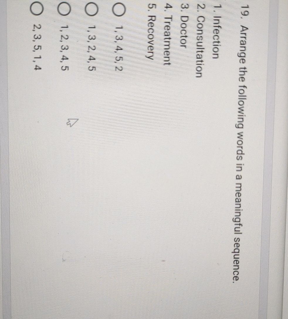19. Arrange the following words in a | StudyX