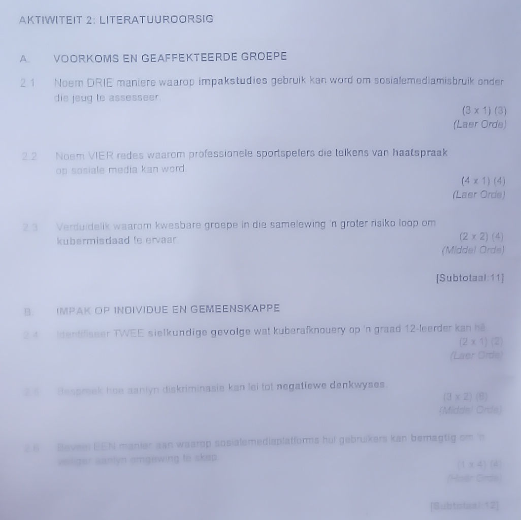 A. VOORKOMS EN GEAFFEKTEERDE GROEPE 2.1 | StudyX