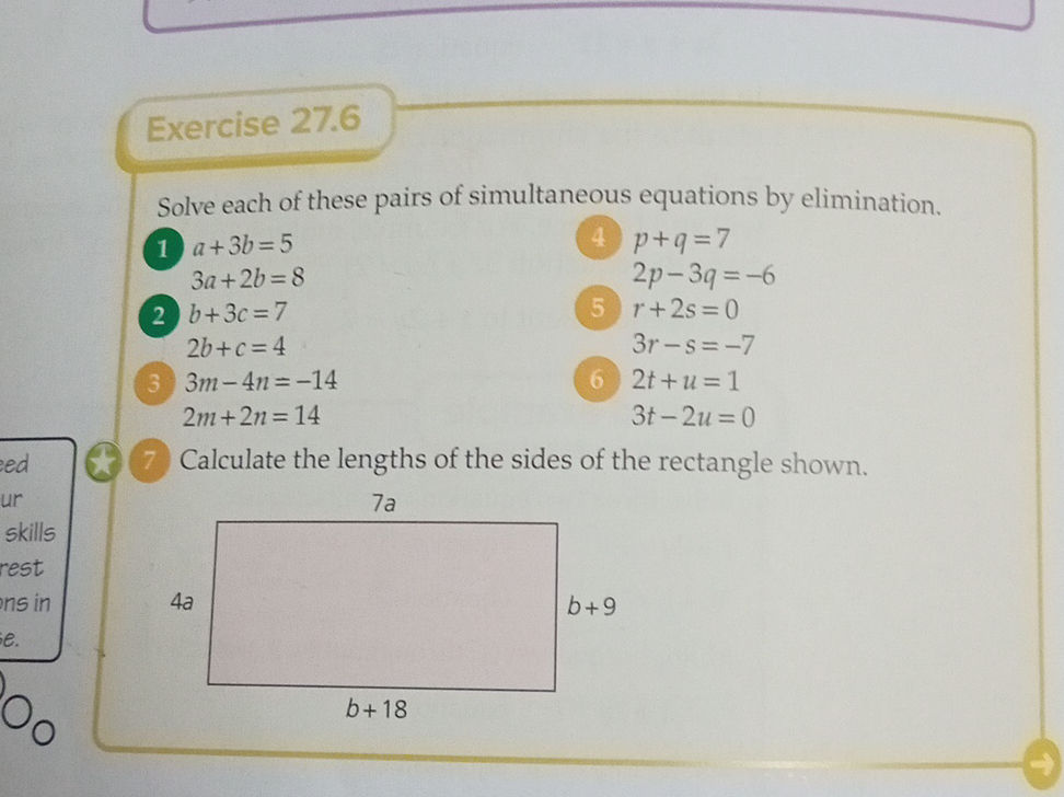 Solve each of these pairs of simultaneous | StudyX