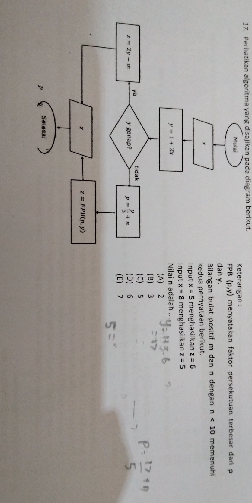 17. Perhatikan algoritma yang disajikan pada | StudyX
