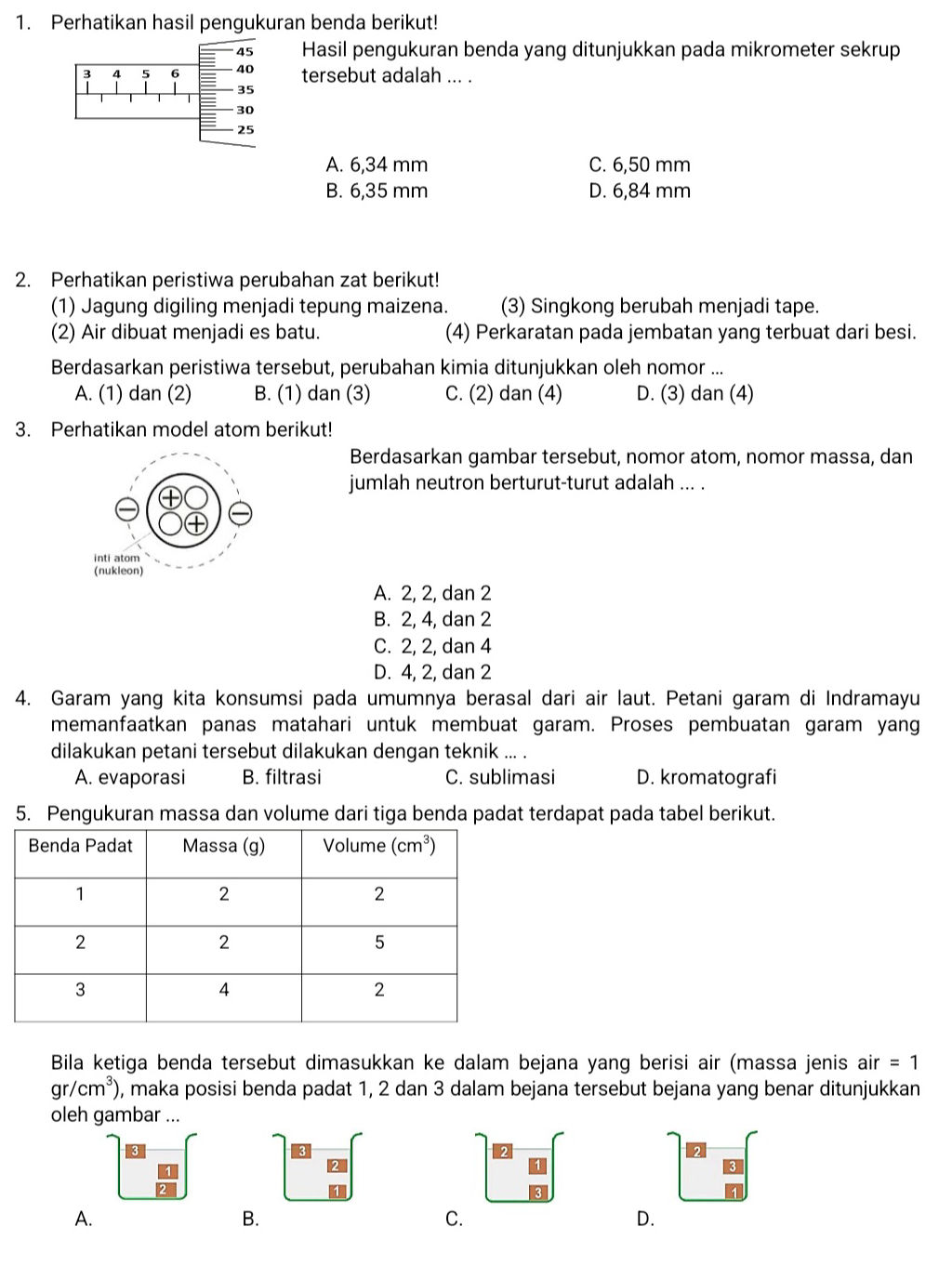 1. Perhatikan hasil pengukuran benda | StudyX