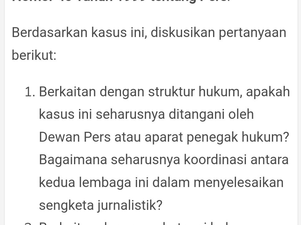Berdasarkan kasus ini, diskusikan pertanyaan | StudyX