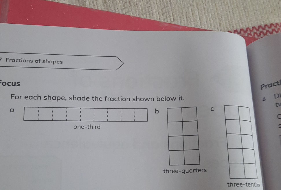 For each shape, shade the fraction shown | StudyX