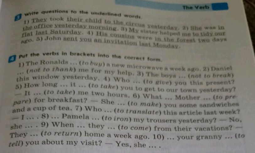 3 Write questions to the underlined words. | StudyX