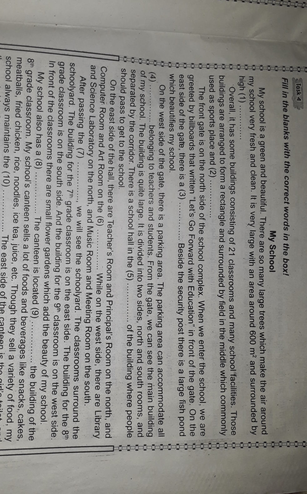 Task 4 Fill in the blanks with the correct | StudyX