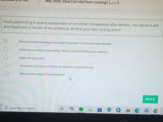 You're performing a routine assessment on a | StudyX