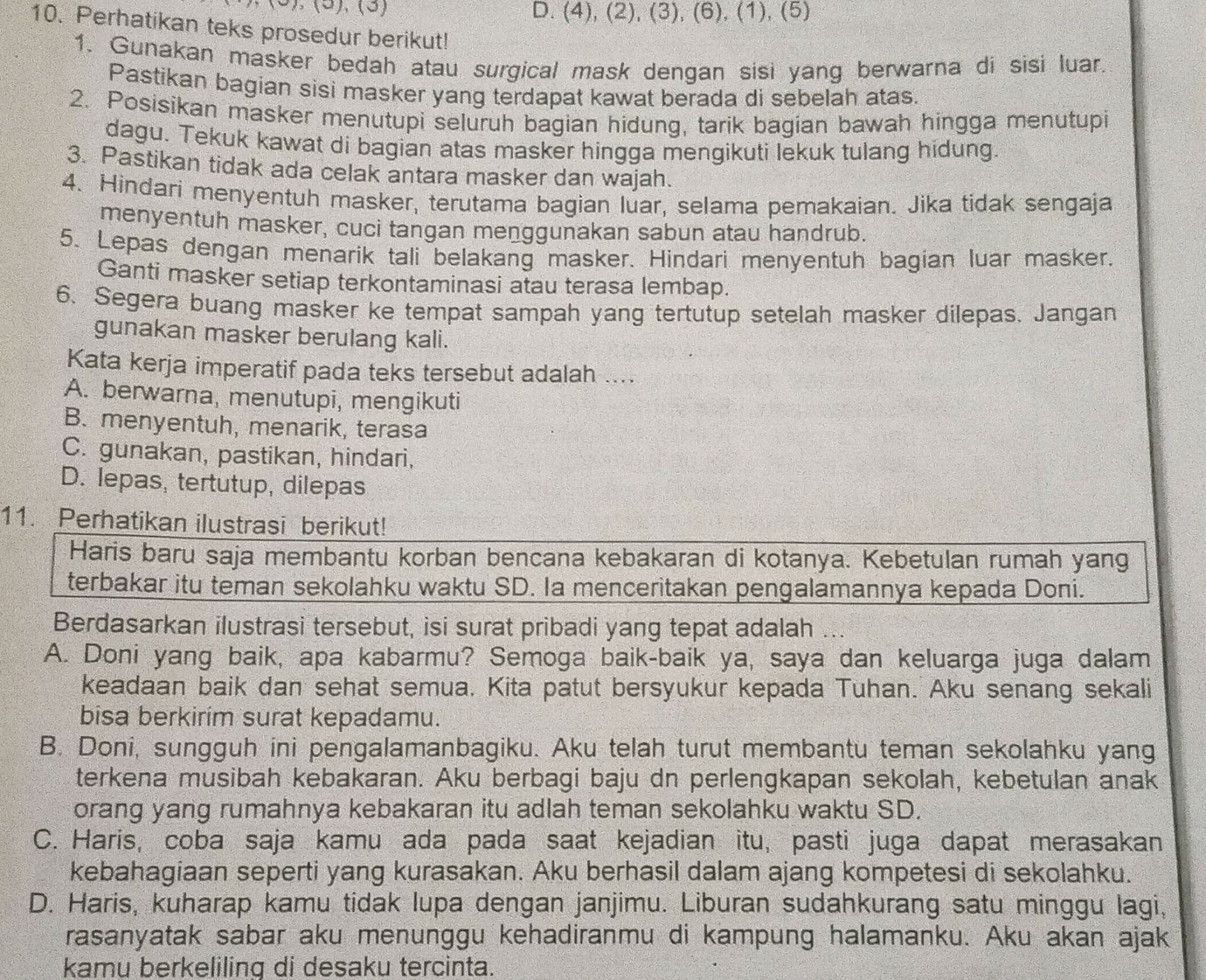 10. Perhatikan teks prosedur berikut! D. | StudyX