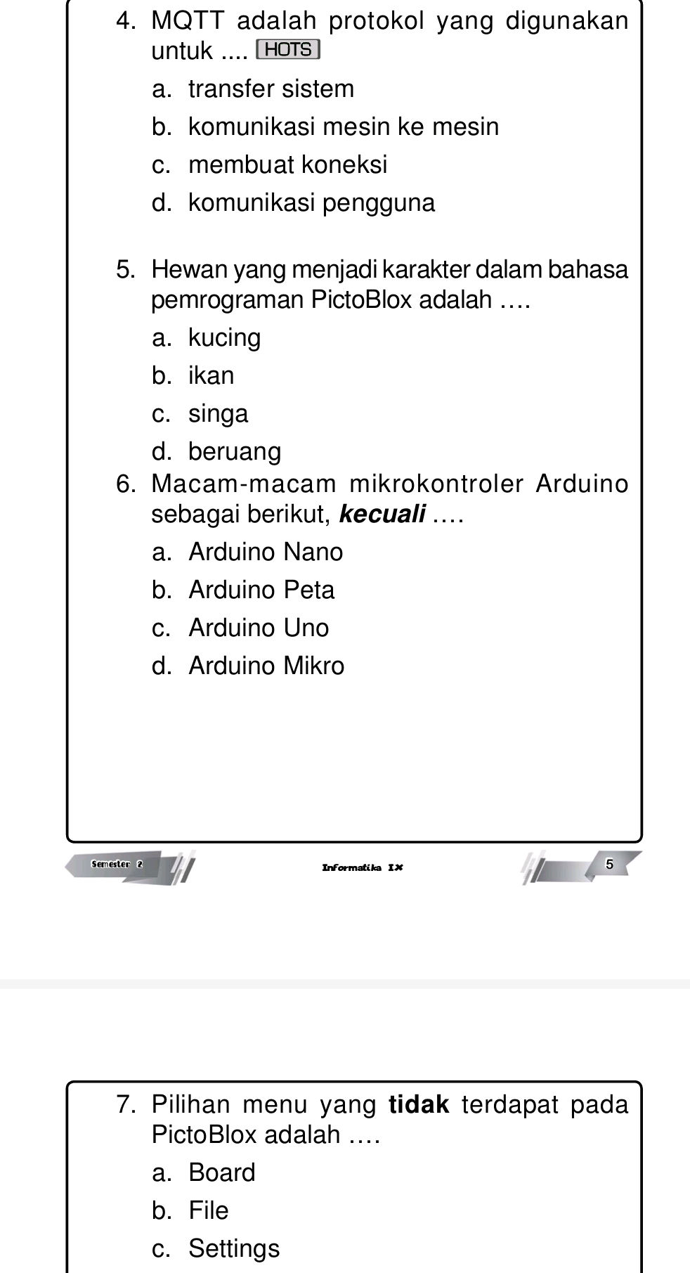 4. MQTT adalah protokol yang digunakan untuk | StudyX