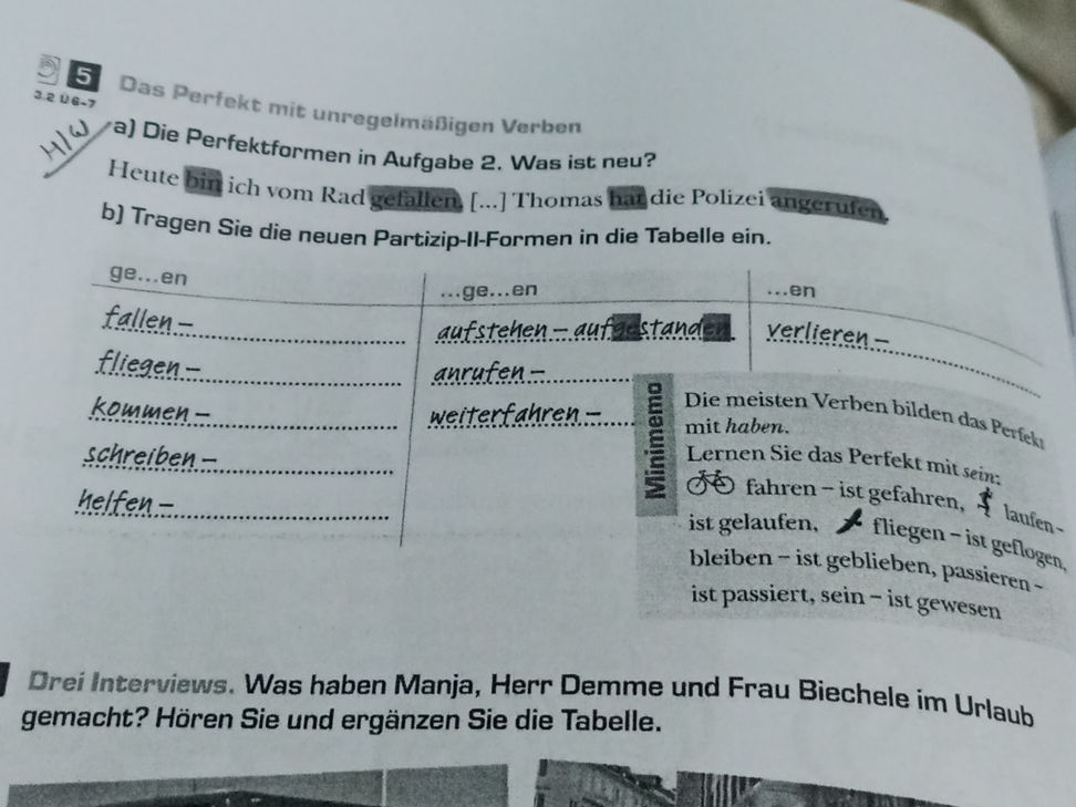 b) Tragen Sie die neuen Partizip-II-Formen | StudyX