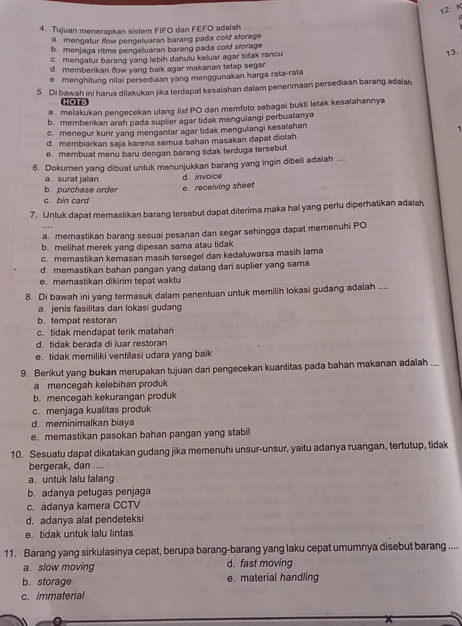 4. Tujuan menerapkan sistem FIFO dan FEFO | StudyX