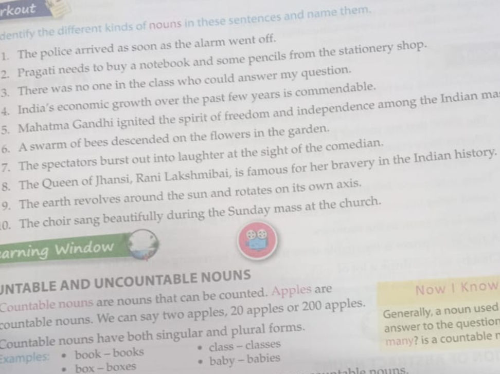 Identify the different kinds of nouns in | StudyX