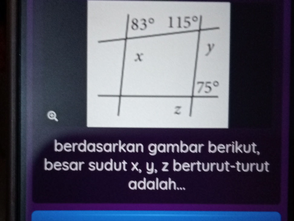 Berdasarkan gambar berikut, besar sudut x, | StudyX