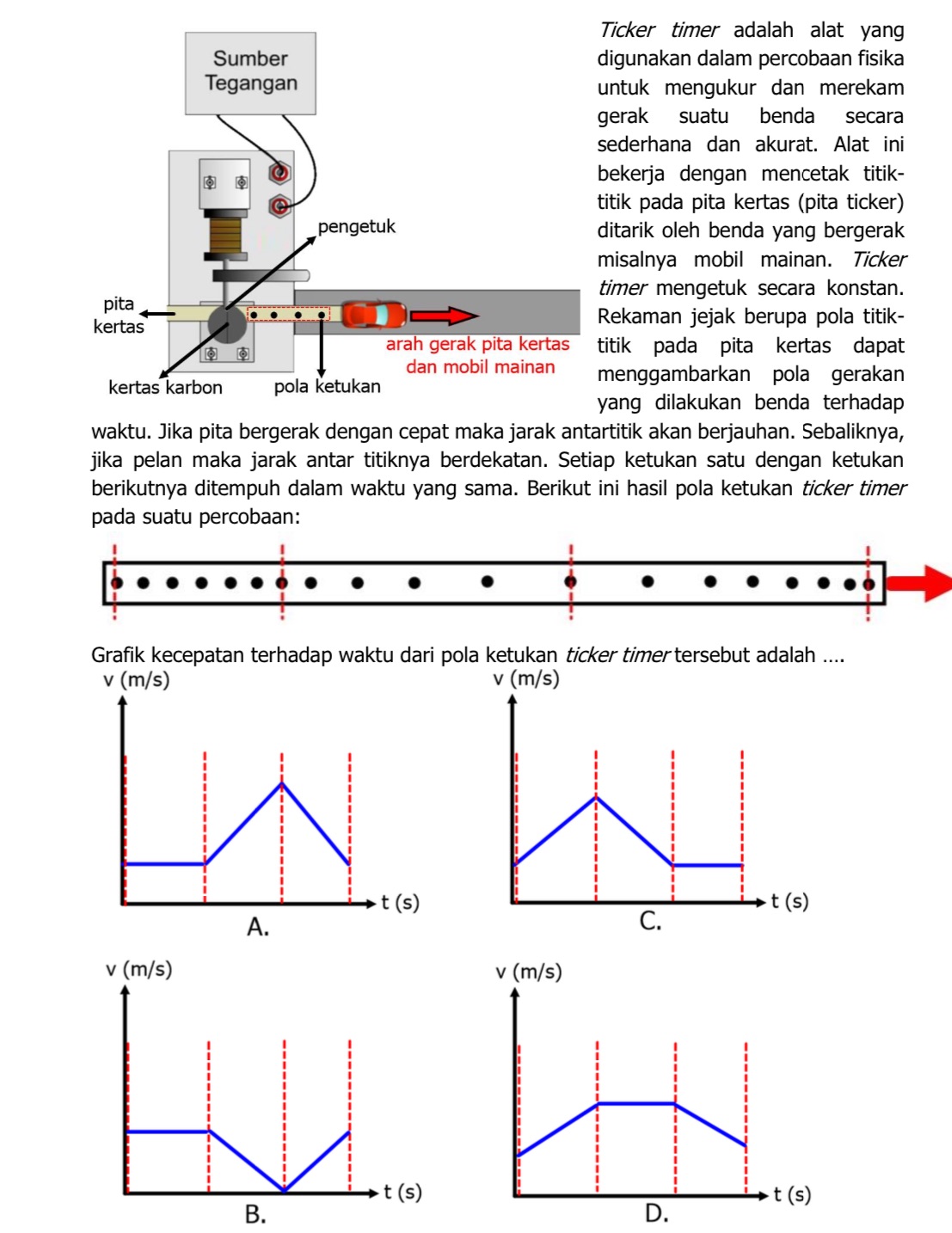 Ticker timer adalah alat yang digunakan | StudyX