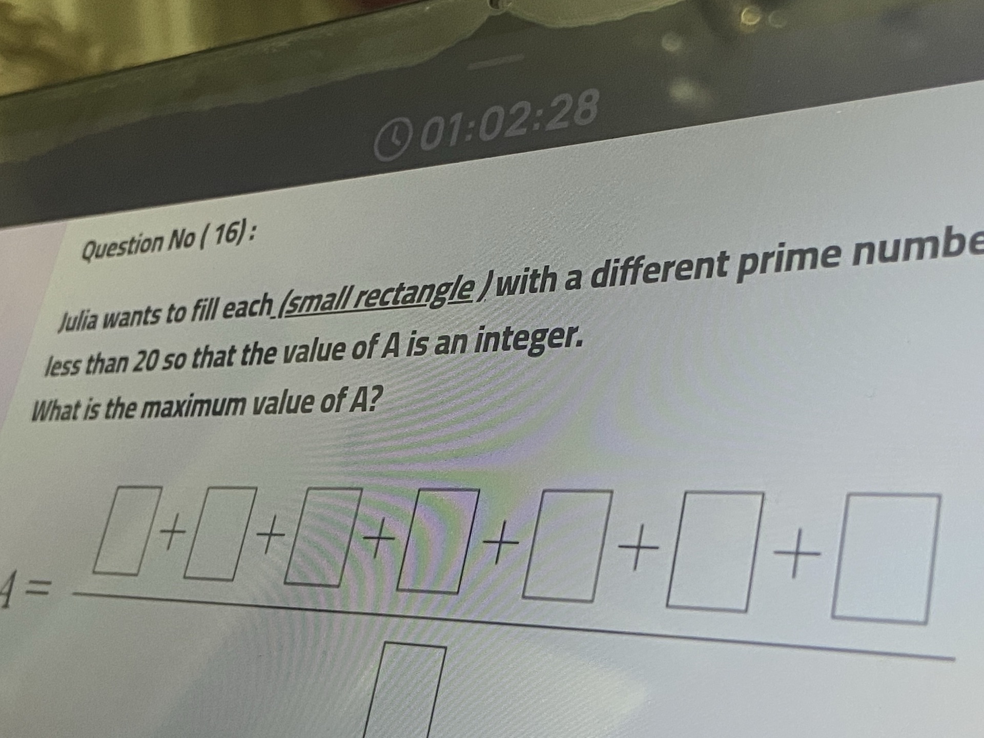 Julia wants to fill each (small rectangle) | StudyX